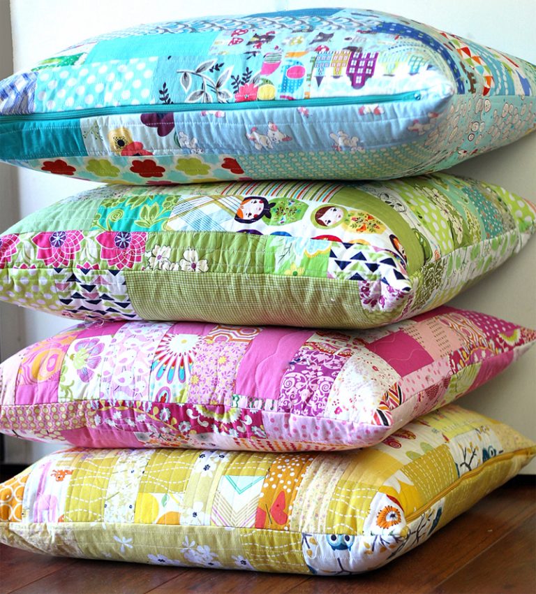 Scrappy Patchwork Floor Pillows are Fun to Make - Quilting Digest