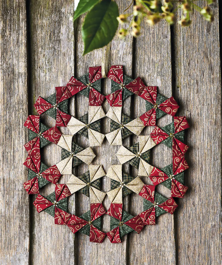 Make a Beautiful Wreath from Folded Fabric - Quilting Digest